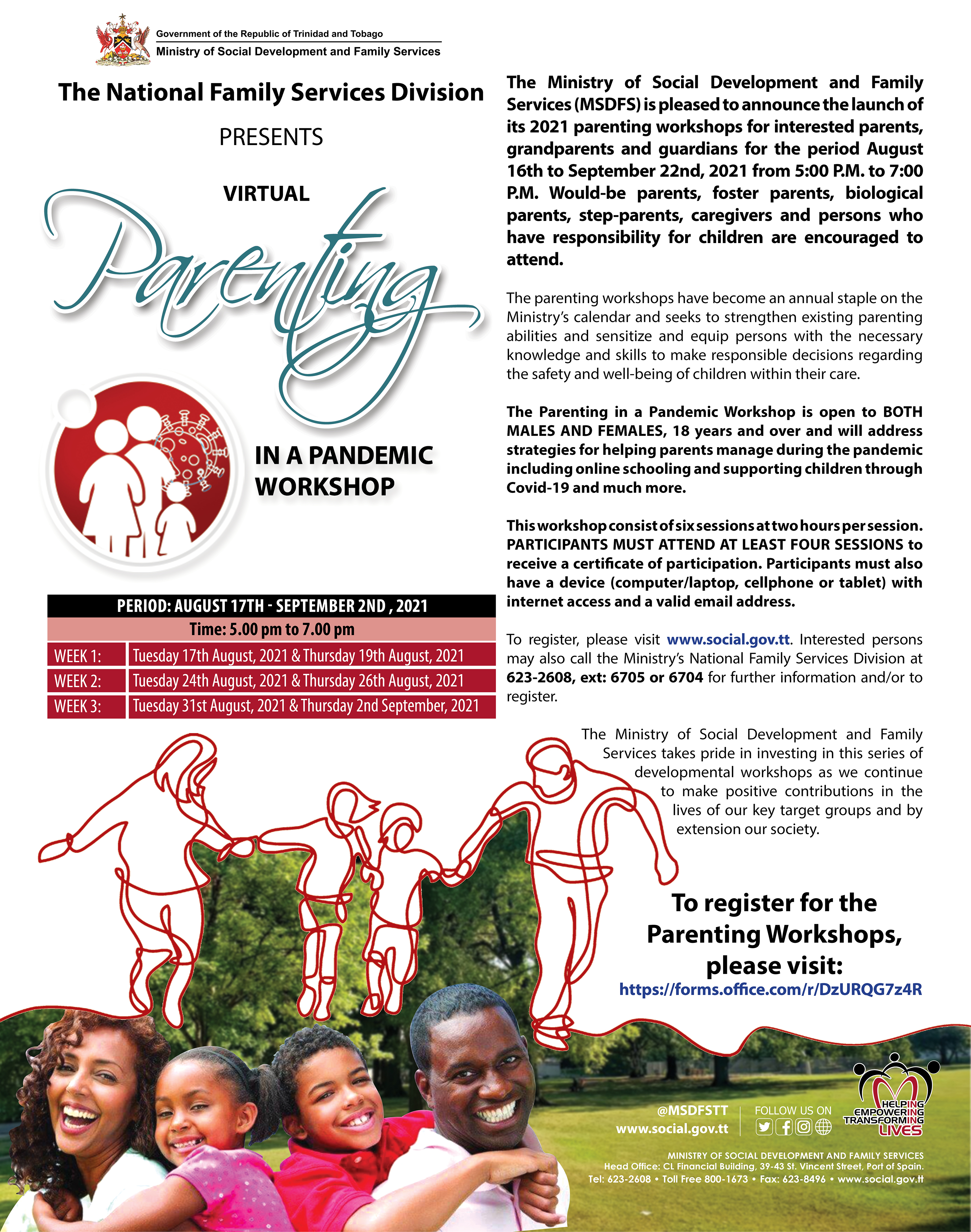 NFSD Virtual Parenting Workshops - Ministry of the People, Social ...